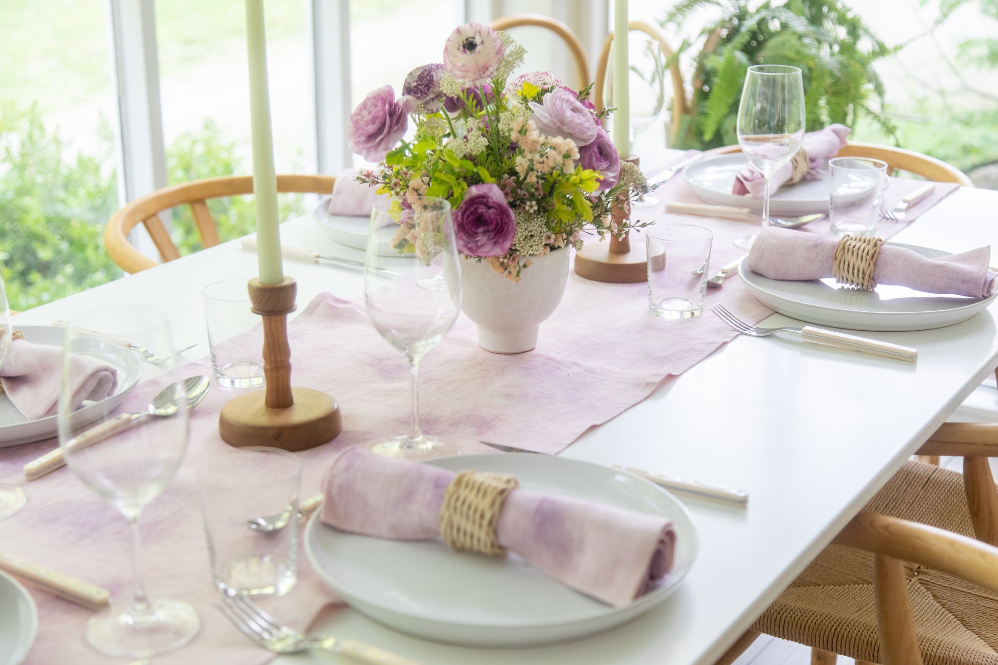 Hand-Dyed Linen Table Runner